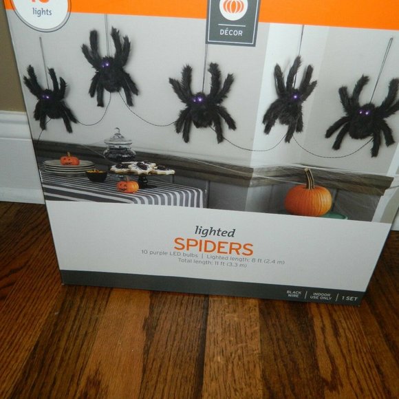 Target | Holiday | Lot Of 2 Halloween Purple Led Lighted Spiders For ...